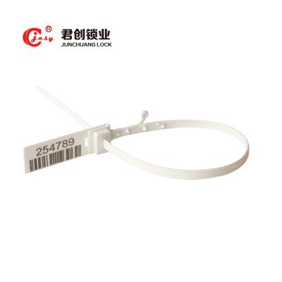 China JCPS209 Plastic Seal Lock Red Color Zip Tag Numbered Plastic Seal 430mm 7.5mm for sale