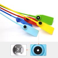 China Plastic Coated Tanker Security Meter Seal Pull Tight Bank Security Plastic Seal for Bags Truck 300mm 235N for sale