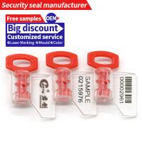 China JCMS005 Blue Plastic Meter Seal 25x21.7mm with 0.68mm Wire Lead Security Seal for Gas Water Meters for sale