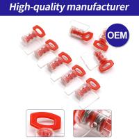 China JCMS005 Blue Plastic Meter Seal 25x21.7mm with 0.68mm Wire Lead Security Seal for Gas Water Meters for sale