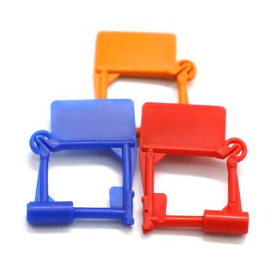 China Barcoded Plastic Padlock Seal 24.6x38.7mm PP Container Cargo Security Seal for sale