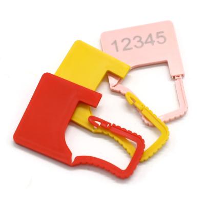 China Red Plastic Padlock Seal 38x61mm Heavy Duty Numbered Security Seal for B2B for sale