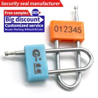 China JCPL201 Plastic Security Padlock Seal 32x85.8mm ABS Iron Computer Wire Lock for sale