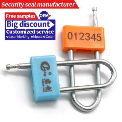 China JCPL201 Plastic Security Padlock Seal 32x85.8mm ABS Iron Computer Wire Lock for sale