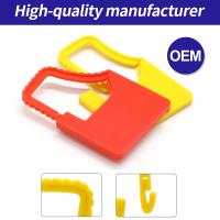 China JCPL005 Disposable Box Security Padlock Seal Heavy Duty Numbered Red PP 38.2x61mm for sale