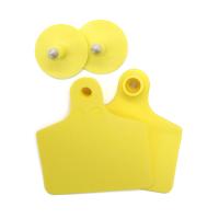 China JCET023 13.56 MHz RFID Cattle Ear Tag Big Size Yellow for Livestock Tracking for sale