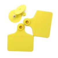 China JCET023 13.56 MHz RFID Cattle Ear Tag Big Size Yellow for Livestock Tracking for sale