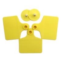 China JCET023 13.56 MHz RFID Cattle Ear Tag Big Size Yellow for Livestock Tracking for sale