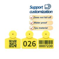 China JCET023 13.56 MHz RFID Cattle Ear Tag Big Size Yellow for Livestock Tracking for sale