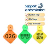 China JCET038 Large Cattle Ear Tag Green Custom Printed Livestock Digital Animal Ear Tags 2.5x1.5cm for sale