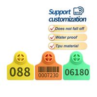 China JCET031 RFID TPU Animal Ear Tag for Cattle Sheep Goat Livestock Identification 134.2kHz for sale