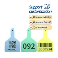 China JCET018 TPU Animal Ear Tag for Cattle Sheep Goat Livestock Identification with Serial Number for sale