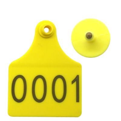 China TPU Animal Ear Tag for Cattle Sheep Goat Livestock Management Custom Printing Red Yellow Green for sale
