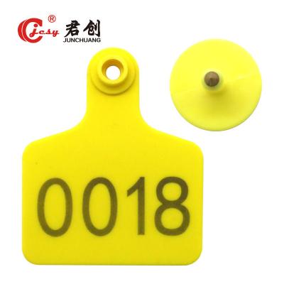 China JCET014 TPU Cattle Ear Tags 60x70mm for Livestock Farm Identification Custom Colors for sale