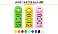 China JCET003 17x51mm TPU Yellow Sheep Ear Tag with RFID Option for Livestock Identification for sale