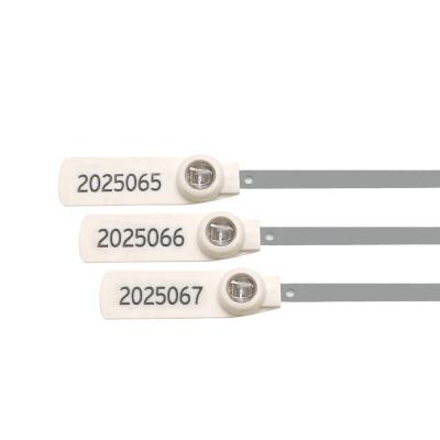 China JCSS006 High Quality Fixed Length Metal Truck Seal Tamper Proof Numbered Metal Strap Seal 250mm for sale