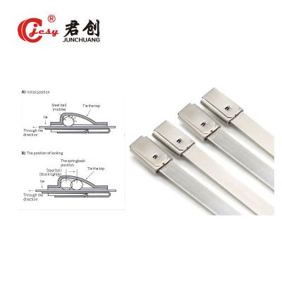 China Self Locking Stainless Steel Cable Tie JCST004 304 316 Strapping Seal 550C for sale