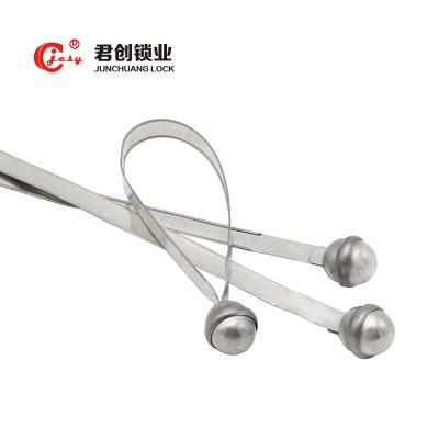 China JCSS002 Metal Strap Seal 365mm x 8.5mm High Security Embossed Serial Number Tinplate Steel for sale