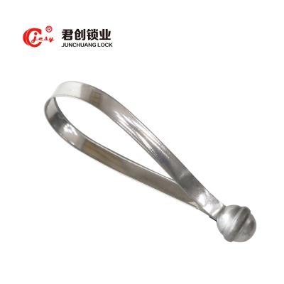 China Embossed Metal Strap Seal 365mm x 8.5mm Tinplate Steel for Steel Strapping Edge Curled for sale