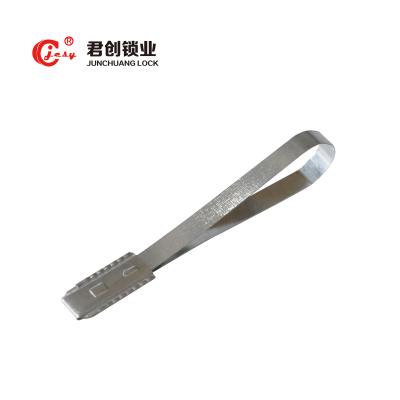 China Tinplate Metal Strip Seal 192x7mm Numbered Iron Security Seal Edge Curled Disposable for sale