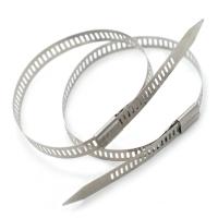 China Stainless Steel Cable Tie Self-Locking Metal Tie 4.6mm Width 200mm Length for Outdoor Use for sale