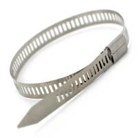 China Stainless Steel Cable Tie Self-Locking Metal Tie 4.6mm Width 200mm Length for Outdoor Use for sale