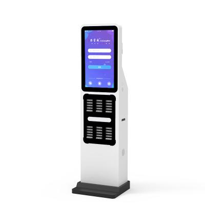 China Supply power for mobile phones battery rental station, advertising display power bank charging station 30 slots for sale