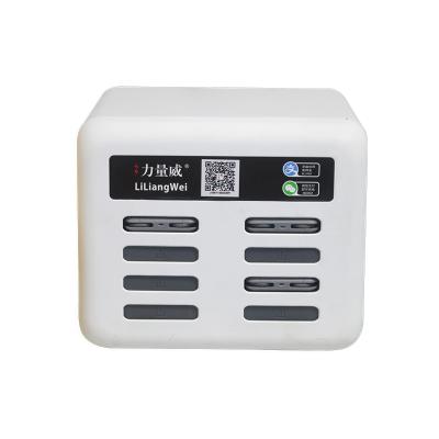 China Built in cable wifi 4G power bank station, desktop charger charging station rental 8 slots for sale