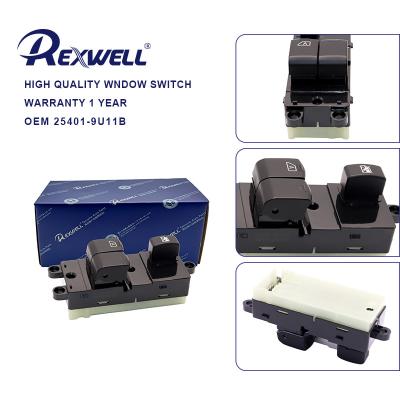 China New Genuine Car Drive Left Front Master Power Window Lifter Switch 25401-9U11B for NISSAN INFINITI NOTE E11E 1.4 CAT 254019U11B for sale