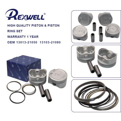 China Customized High Quality 1NZ 2NZ Engine Piston Rings Assembly Kit 13013-21050 13103-21080 For Toyota Corolla Yaris Altis Vitz for sale