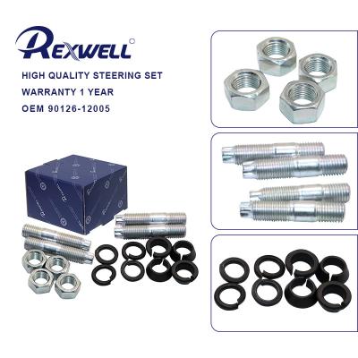 China Durable Auto Car Hex Lobular 90126-12005 Front Steering Knuckle Bolt Stud Set Kit for Toyota Land Cruiser Pickup FZJ7# 2007 for sale