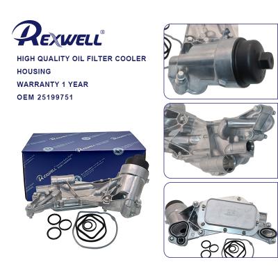 China 25199751 12992593 93186324 Engine Oil Cooler Filter Housing Assembly for Chevrolet Chevy Cruze Aveo G3 Opel Astra 1.8L for sale