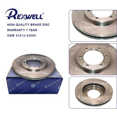 China 43512-25060 43512-25061 OEM Brake Disc Rotor For Toyota Hiace Dyna Toyoace 5L for sale