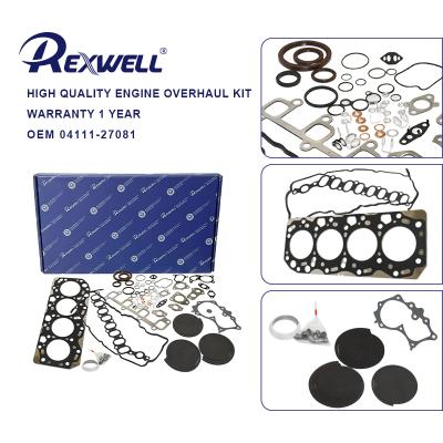China 04111-27081 04111-27080 Engine Overhaul Full Gasket Kits For Toyota Avensis Verso for sale