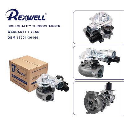 China 17201-30160 17201-0L040 17201-30180 17201-30110 Engine Turbocharger for Toyota Hilux Land Cruiser Prado 1KD for sale
