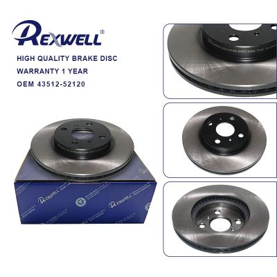 China 43512-52120 43512-0D230 43512-0D130 Brake Disc Rotor for Toyota Yaris Vios NCP9# NSP9# Prius NHP10 for sale