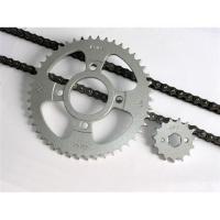 China 1045 Steel Heattreatment Endurance Motorcycle Sprockets kits Black and Silver Color for sale