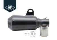 China Round Short Motorcycle Exhaust Muffler Pipes With Straight Through Perforated Core for sale