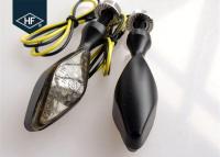 China 2 PCS Universal Aftermarket Motorcycle Lights LED Metal Amber Black Blinkers for sale