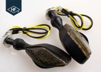 China 2 PCS Universal Aftermarket Motorcycle Lights LED Metal Amber Black Blinkers for sale