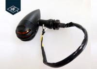 China Cafe Racer Black Metal Harley Led Turn Signals , Amber Motorcycle Front Turn Signals for sale