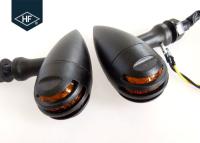 China Cafe Racer Black Metal Harley Led Turn Signals , Amber Motorcycle Front Turn Signals for sale