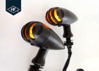 China Cafe Racer Black Metal Harley Led Turn Signals , Amber Motorcycle Front Turn Signals for sale