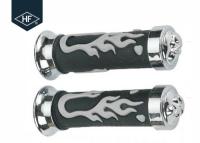 China Black Silver Harley Motorcycle Modified Parts Handle 25mm Right Hand Grips for sale