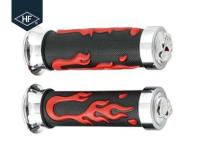 China Black Silver Harley Motorcycle Modified Parts Handle 25mm Right Hand Grips for sale