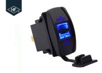 China Double USB Socket Motorcycle Cell Phone Charger Corrosion Resistant With LED Light for sale