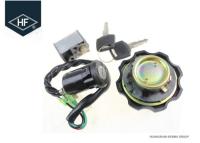 China Motorcycle 4 Wire Ignition Switch Lock Fuel Gas Tank Cap Cover Steering Lock Set For Honda CG125 for sale