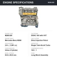 China Mercedes-Benz M260.920 2.0L Turbocharged Inline 4-Cylinder Bare Engine Long Block for Mercedes-Benz A-Class , CLA, GLA & GLB for sale