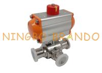 China L Pattern 3 Way Flanged Type Pneumatic Ball Valve With Actuated for sale