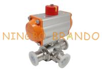 China T Pattern Flanged 3 Way Pneumatic Actuated Ball Valve Stainless Steel for sale